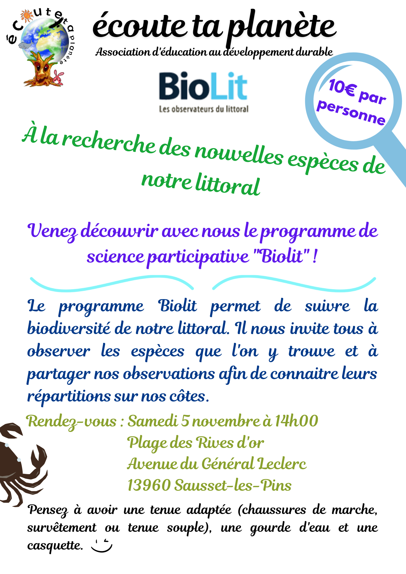 Sortie nature Biolit – Écoute ta planète